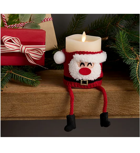 Matchless by Luminara 4.5" Flameless Pillar w/ Holiday Sweater | eBay