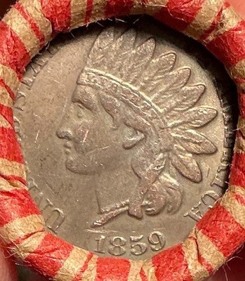 unsearched old cents roll vintage coins 50 pennies penny collection set ...