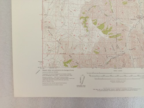VINTAGE ORIG IMNAHA OREGON GEOLOGICAL SURVEY TOPO MAP TOPOGRAPHICAL ...