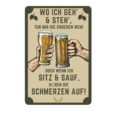 Spruchschild Lustiges Sprüche Schild "Bier" 20x30 cm Deko-Schild ...