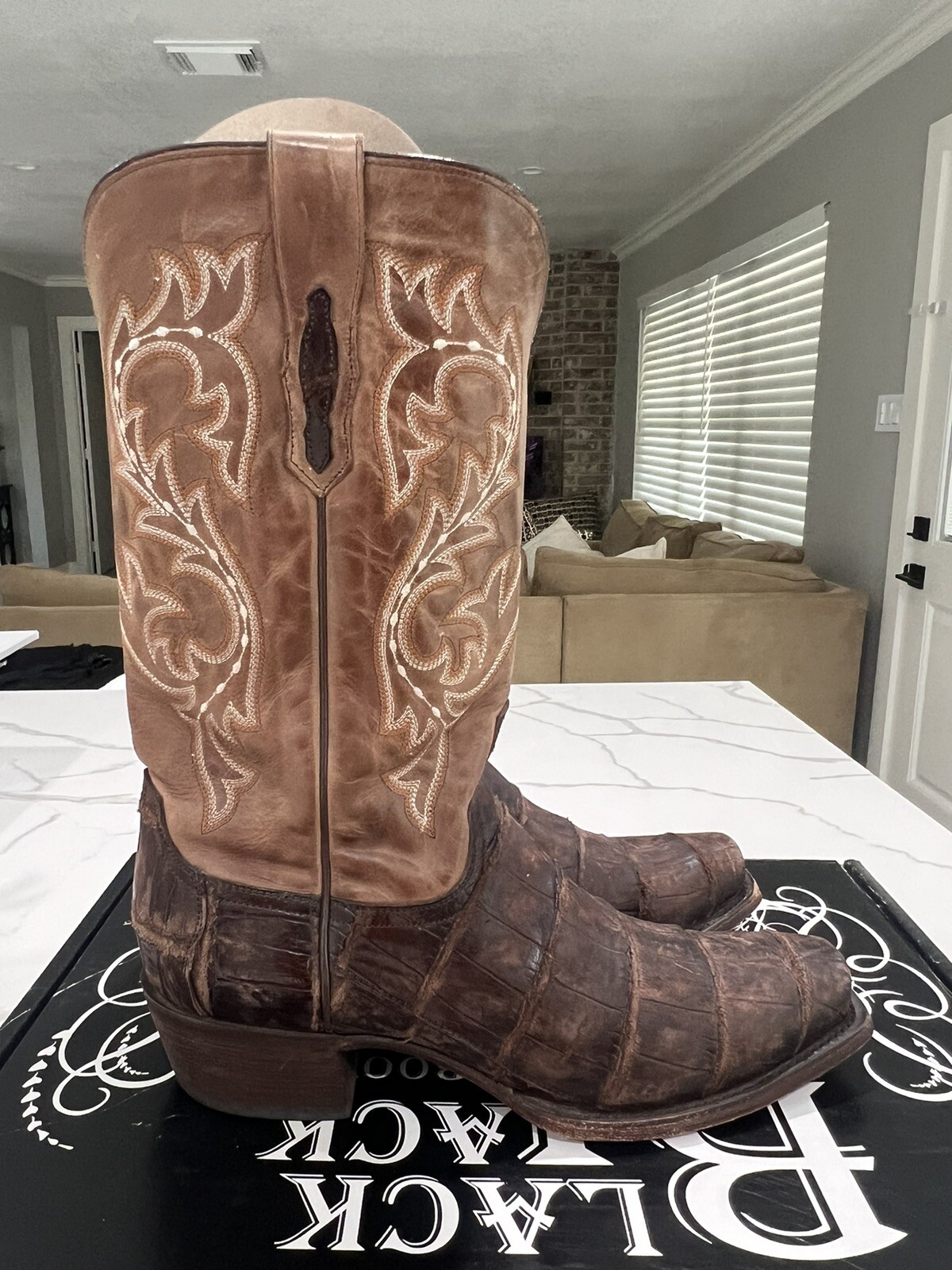 Lucchese Giant alligator burke boots chocolate brown … - Gem