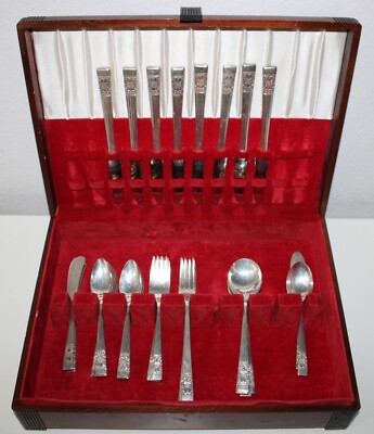 Community Plate Silver Plate Coronation Flatware Set in Original Wood ...