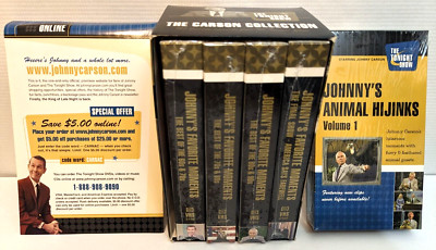 THE JOHNNY CARSON Collection &Animal Hijinks VHS 5 Tapes w/Final Show ...