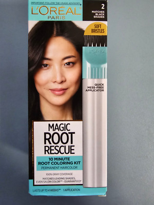 L'Oreal Magic Root Rescue 10 Minute Hair Root Coloring Kit #2 BLACK | eBay