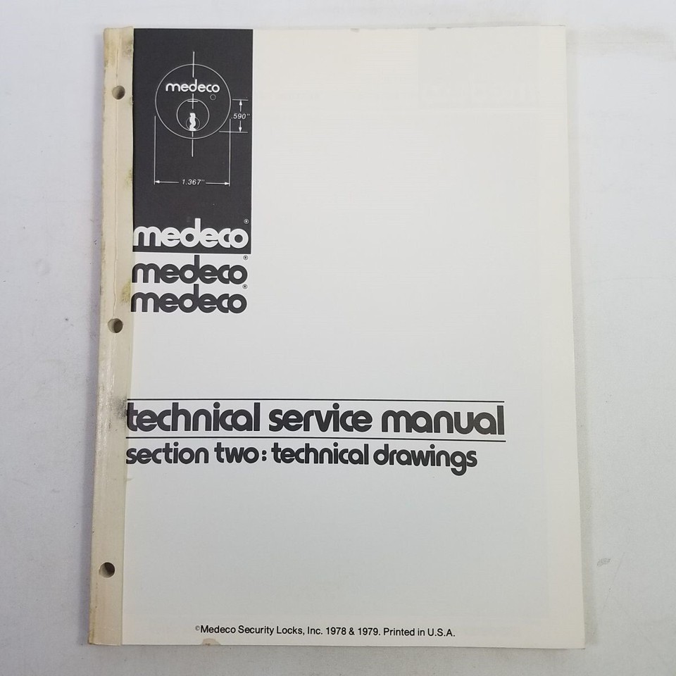 Medeco Lock Service Manual Section 2 Technical Drawings No Front Cover ...