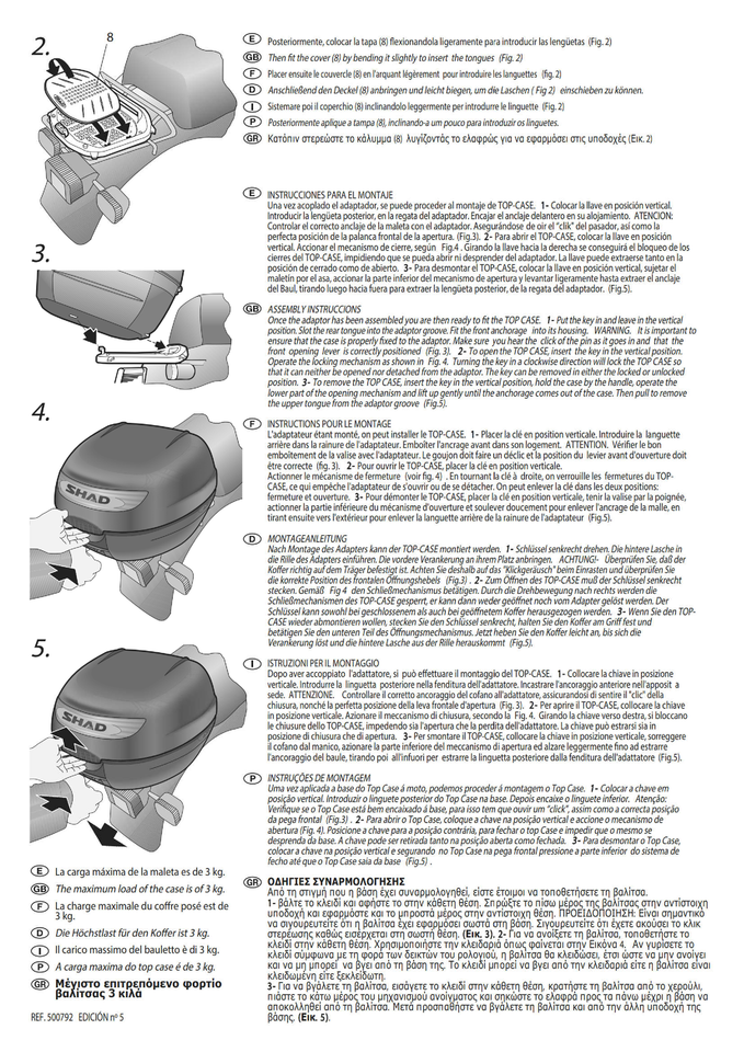 SHAD SH33 Motorcycle Top Box Black 33L Waterproof 1 Helmet Case Luggage ...