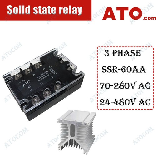 ATO Solid State Relay Module SSR-60AA 70-280V AC Input 24-480V AC Output 3 Phase | eBay