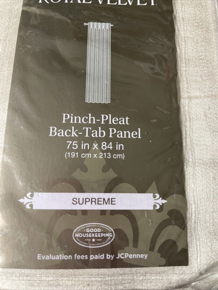 JCP, Royal Velvet, Supreme Pinch Pleat Back Tab (1) Panel 75" x 84 ...