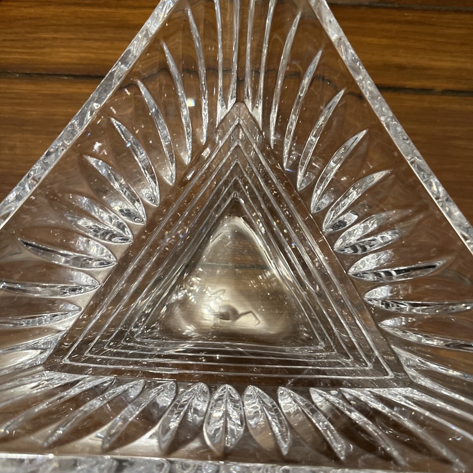 Vintage Mikasa Crystal Vertical Cut Triangle Bowl Twilight Pattern Bowl ...