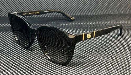 GUCCI GG1122SA 001 Black Grey Gradient Women's 56 mm Large Sunglasses ...