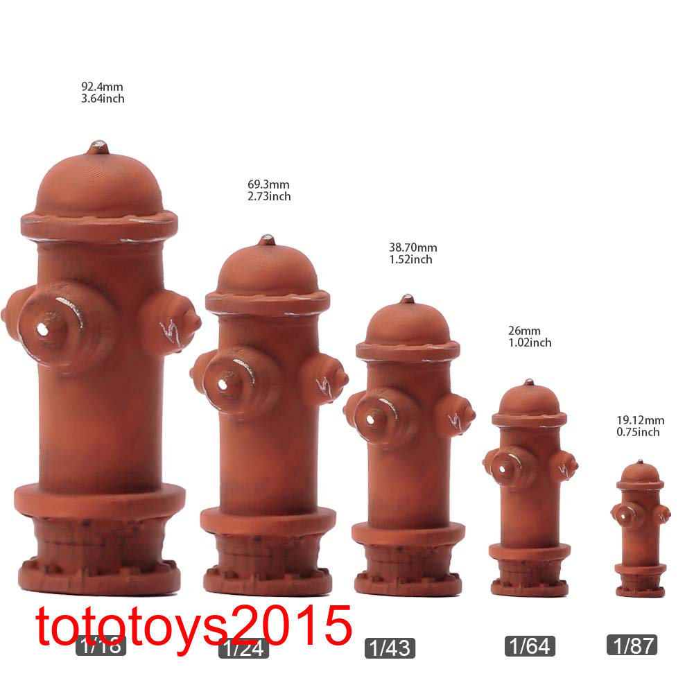 1/18 1/24 1/43 1/64 1/87 Mini Fire Hydrant Scene Prop Miniature Figures ...