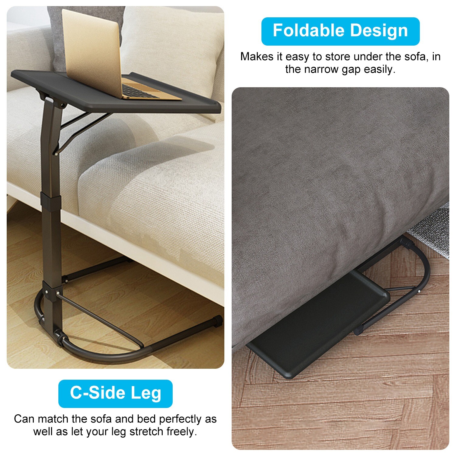 C-Side Tray Table Sofa TV Tray Laptop Desk Adjustable Eating Table Tray ...