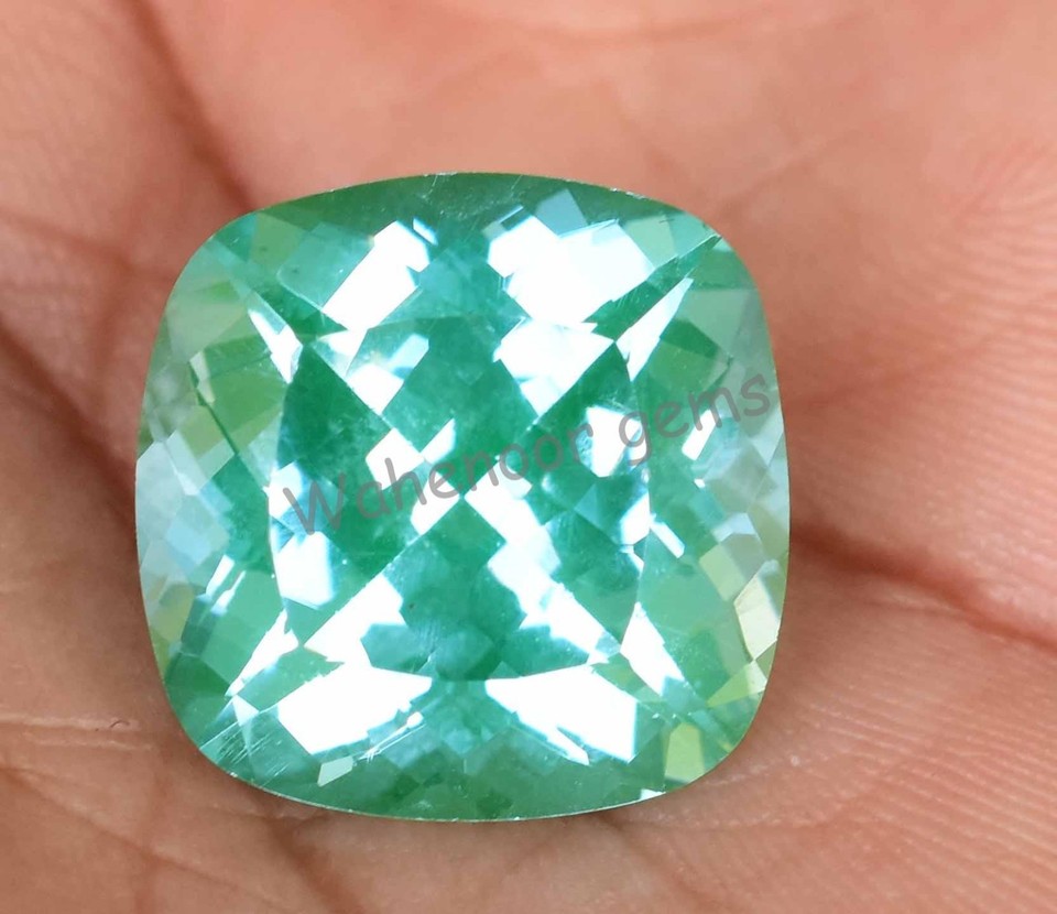 18.40 Ct Natural Paraiba Tourmaline Cushion Blue Green Neon Copper ...