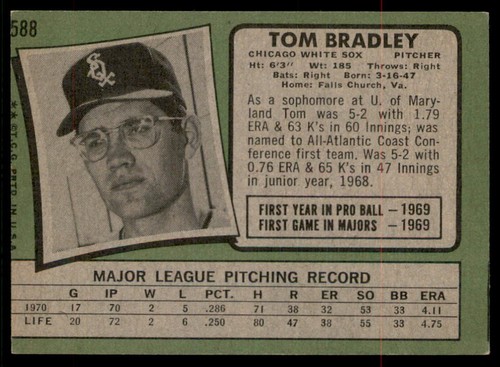 1971 Topps #588 Tom Bradley (VG) | eBay