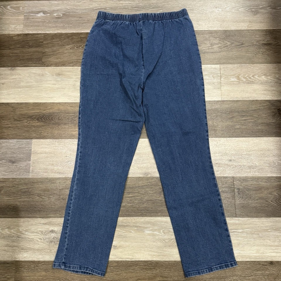 Vtg Faded Glory Stretch Denim Pull-on Pants Women's Sz Large Petite ...