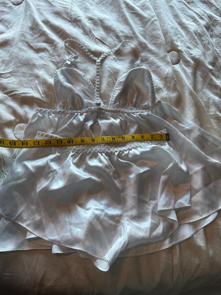 Betsey Johnson Bridal White Baby Doll Sleep Set Medium Satin | eBay