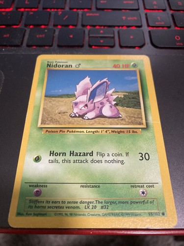 Nidoran M Base Set 55/102 Pokemon Card Unlimited TCG WOTC | eBay