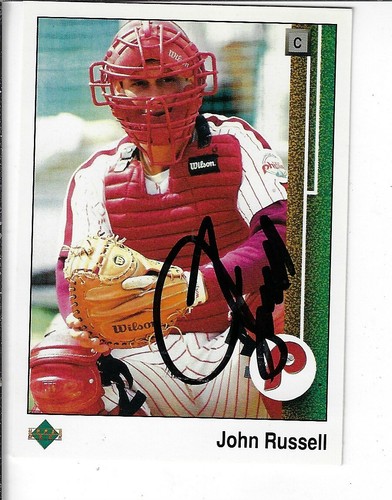 JOHN RUSSELL 1989 UPPER DECK BASEBALL AUTOGRAPHED CARD 532 PHILADELPHIA ...