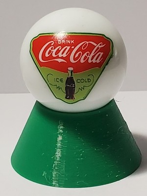 Coke Triangle Glass 1" Logo Marble w/ Colored Stand | eBay