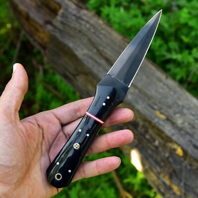 Handmade D2 steel blade hunting double-edged dagger knife FULL TANG ...
