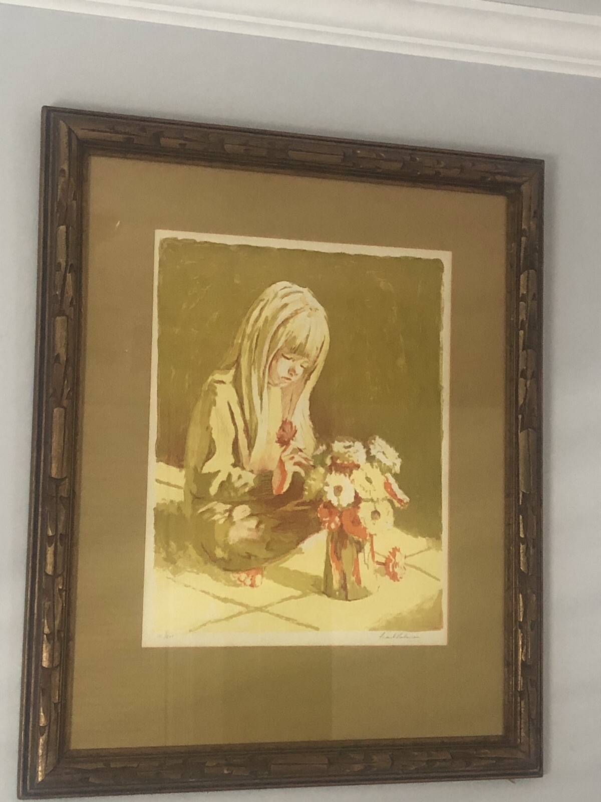 Arranging Flowers by Frank Palmieri, Lithograph Signed FRAMED 34" x 27 ...