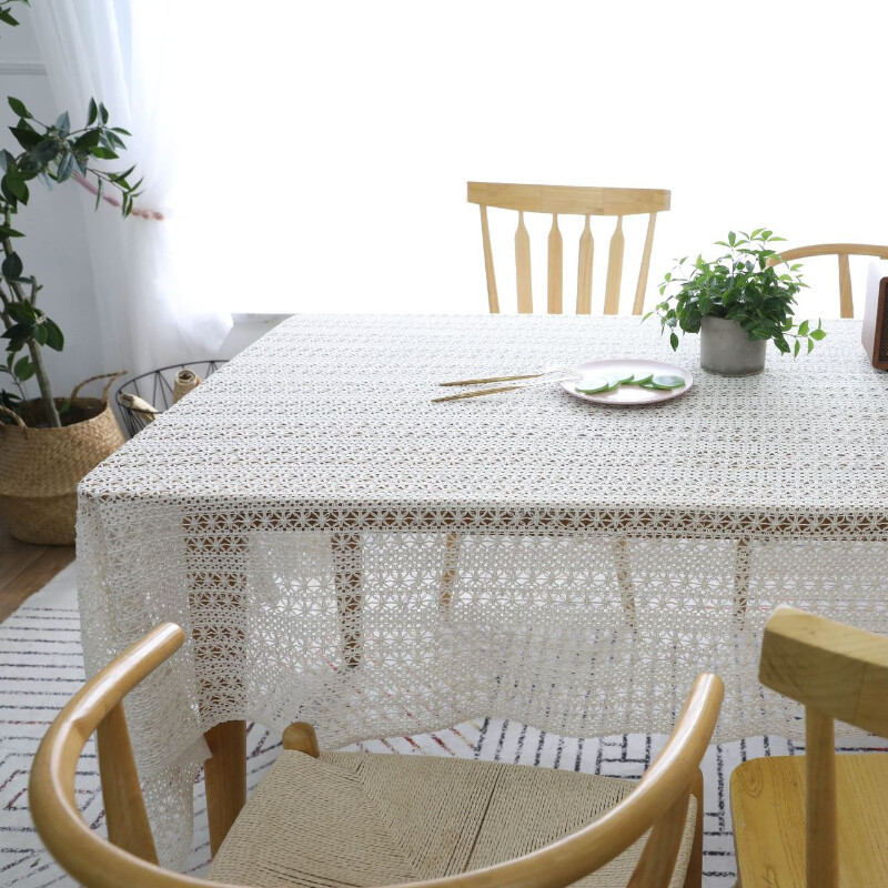 Crochet Rectangular Tablecloth Lace Table Cover Elegant Kitchen ...