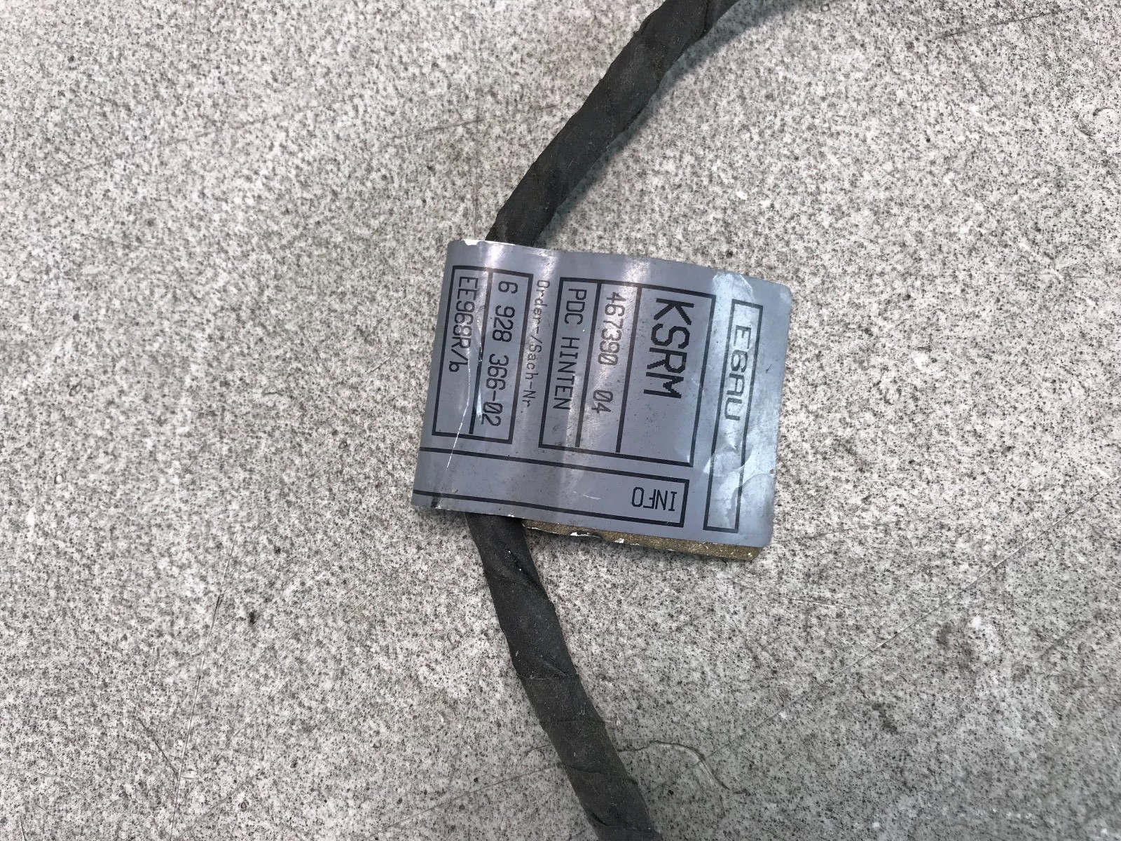 06 07 08 09 10 BMW M5 M6 E60 E61 E63 REAR BUMPER PDC HARNESS W/ FOUR ...