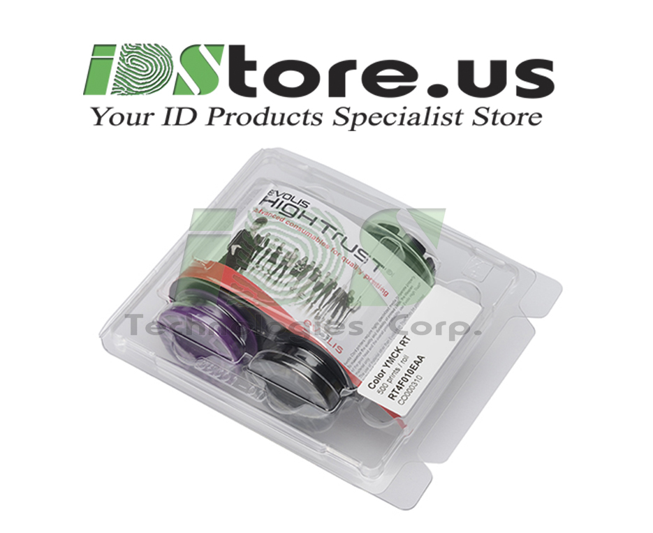 Evolis RT5F014NAA YMCFK Color Retransfer Ribbon for Avansia - 400 ...