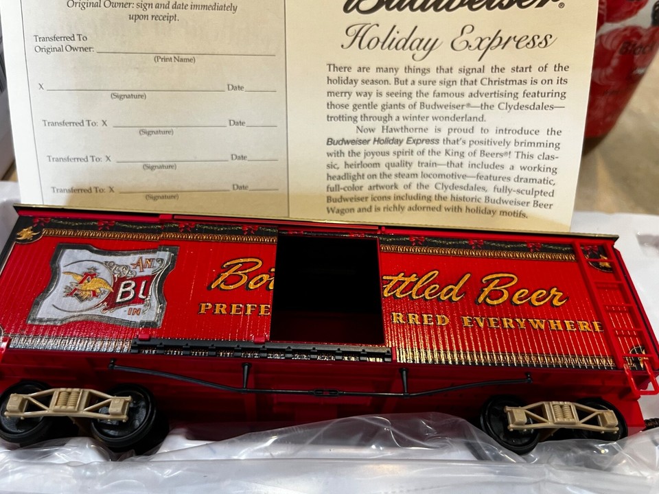 Hawthorne Village Budweiser Holiday Express Train Locomotive & Tender ...