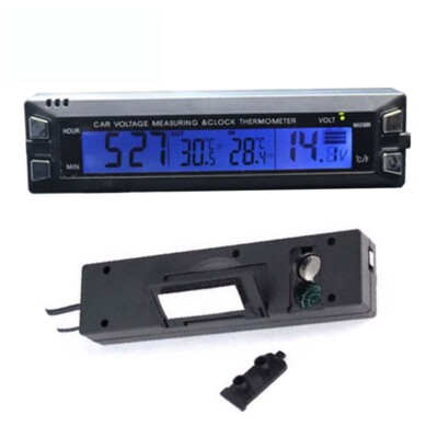 3 In1 Car Digital LCD Clock Dashboard Thermometer Voltmeter Temperature ...