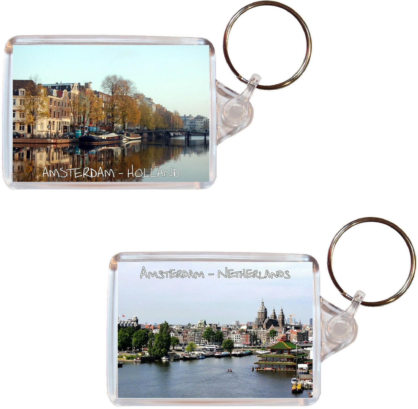 Various Amsterdam / Holland - Double Sided Large Keyring Gift/Present ...