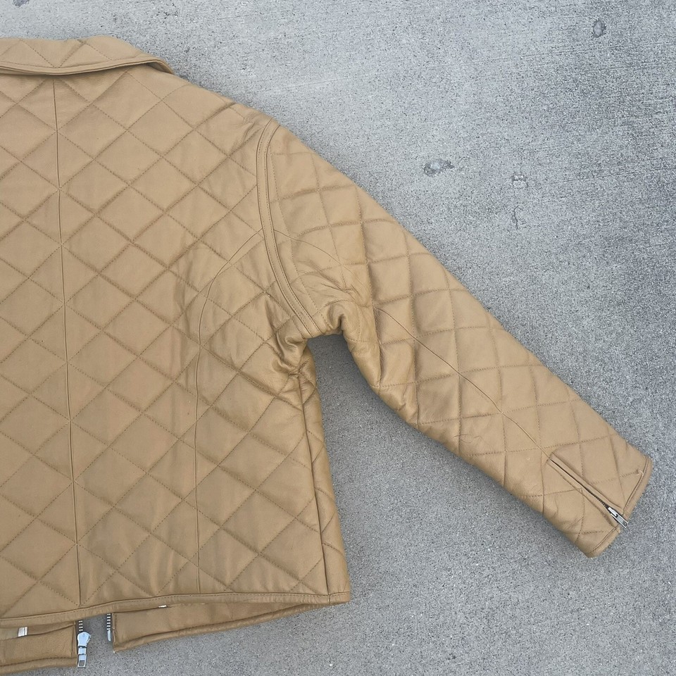 Springwell Quilted Genuine Leather Peanut Butter jacket size M Nice ...