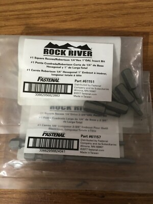 (7) #1 Square Recess/Robertson 1/4"Hex 1" & 2-3/4" OAL Rock River ...