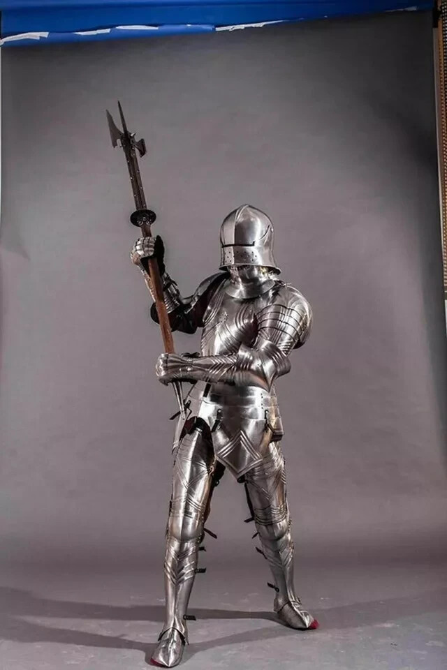Medieval Gothic Knight Suit Of Armor Crusader Combat Wearable Full Body ...