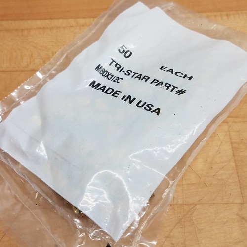 Bag Of 50 - Tri-Star Industries M60X312C Brass Inserts, 0.342" Dia x 0. ...