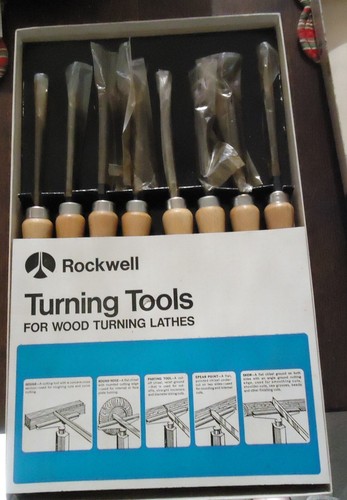 Rockwell Wood Lathe Turning Chisel Tools 14 1/2" Long Set of 8, | eBay
