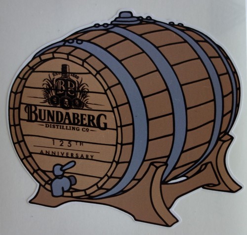 125th ANNIVERSARY BUNDABERG RUM KEG BARRELL BUMPER STICKER | eBay