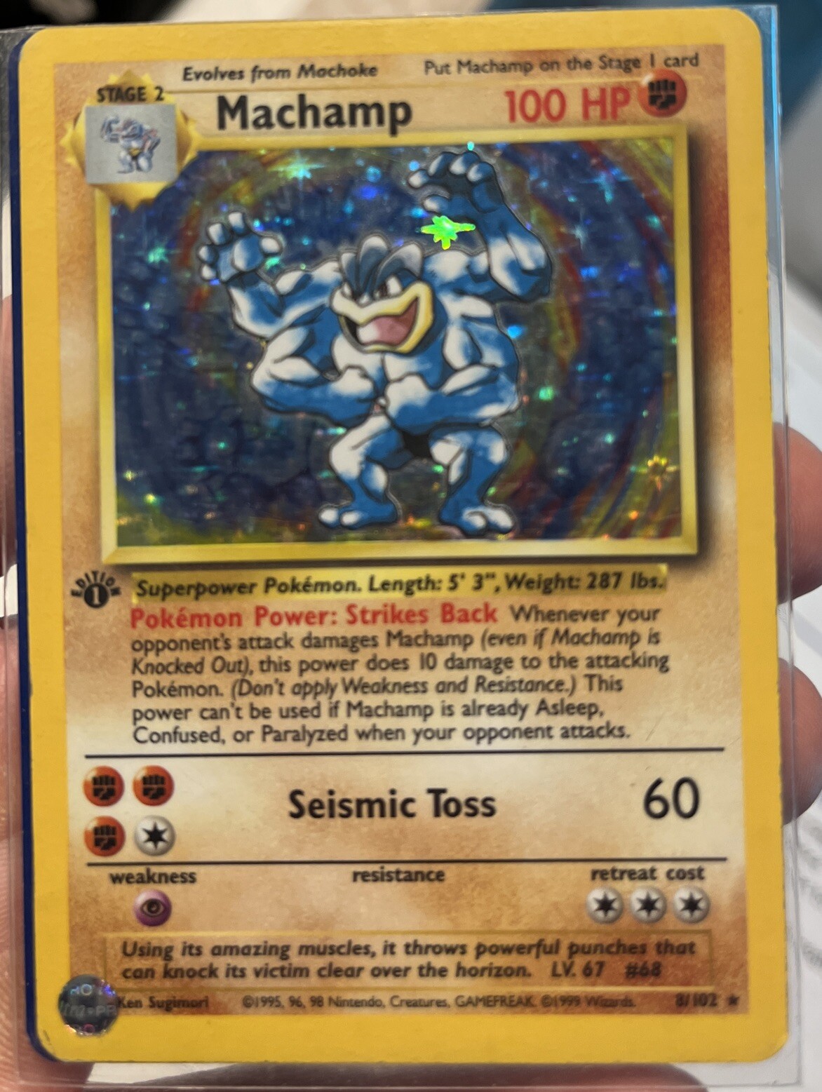 Machamp 8/102 Pokemon Base Set 1st Edition Holo Card 1999 WOTC | eBay
