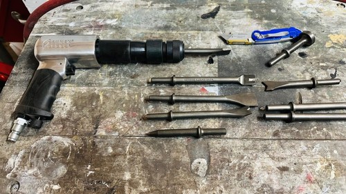 Pneumatic Chisel Set 9pcs Air Hammer Punch Chipping Bits Tool Pointed ...