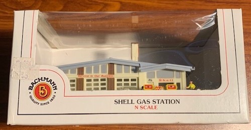 Bachmann N Scale #55-7404 Shell Gas Station NIP Free Shipping | eBay