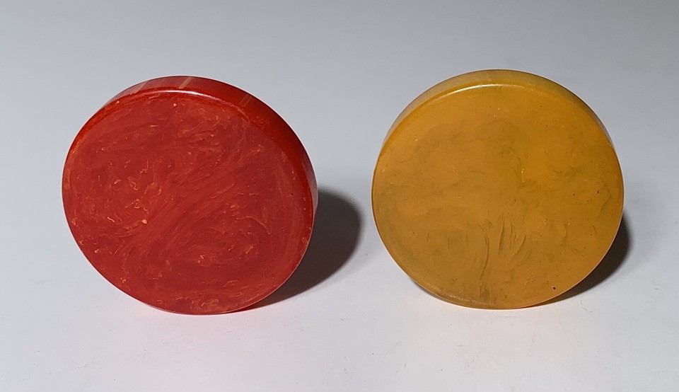 Vintage 30 ROYAL BRAND RED & BUTTERSCOTCH SWIRLED BAKELITE CHECKERS ...