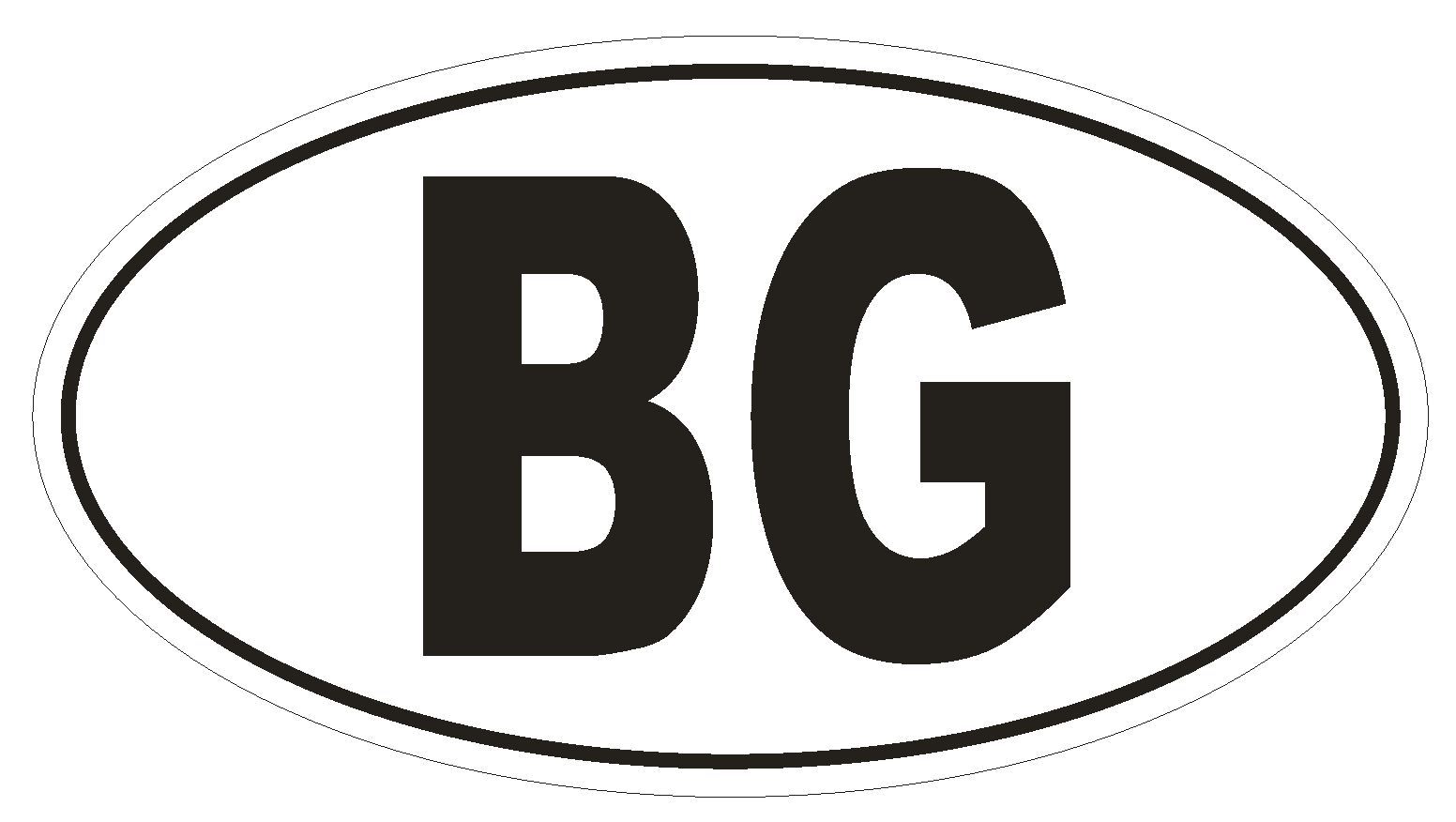 BG Bulgaria Country Code Oval Bumper Sticker or Helmet Sticker D913 | eBay