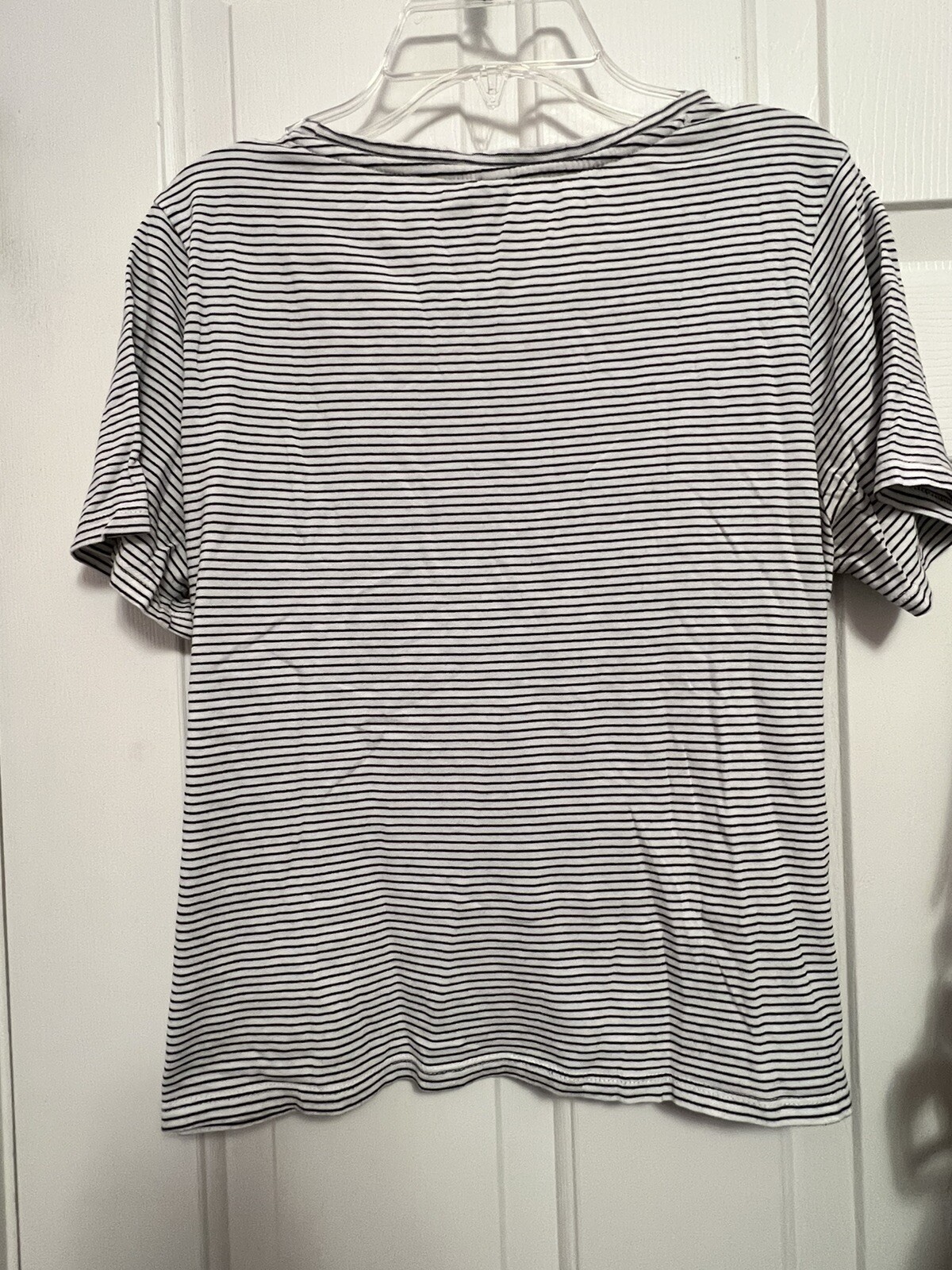 H&M Divided Womens Juniors Striped white tee short sleeve, size M | eBay