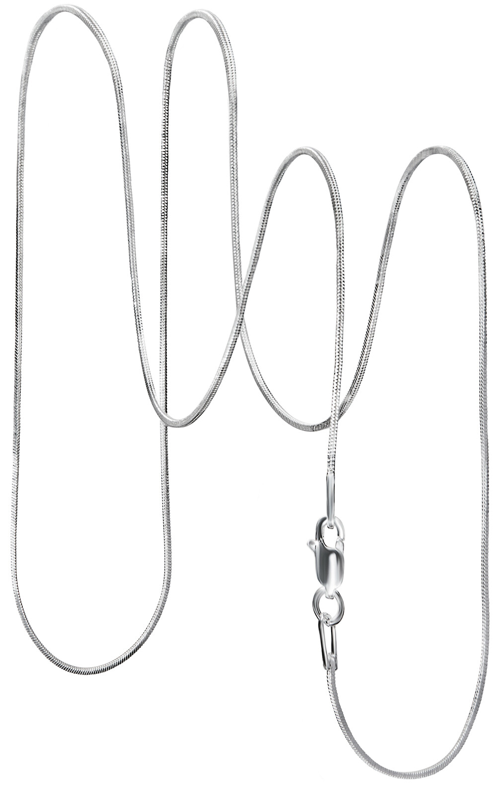 925 Solid Sterling Silver Square Snake Chain 0.8 mm Rectangular Lobster ...