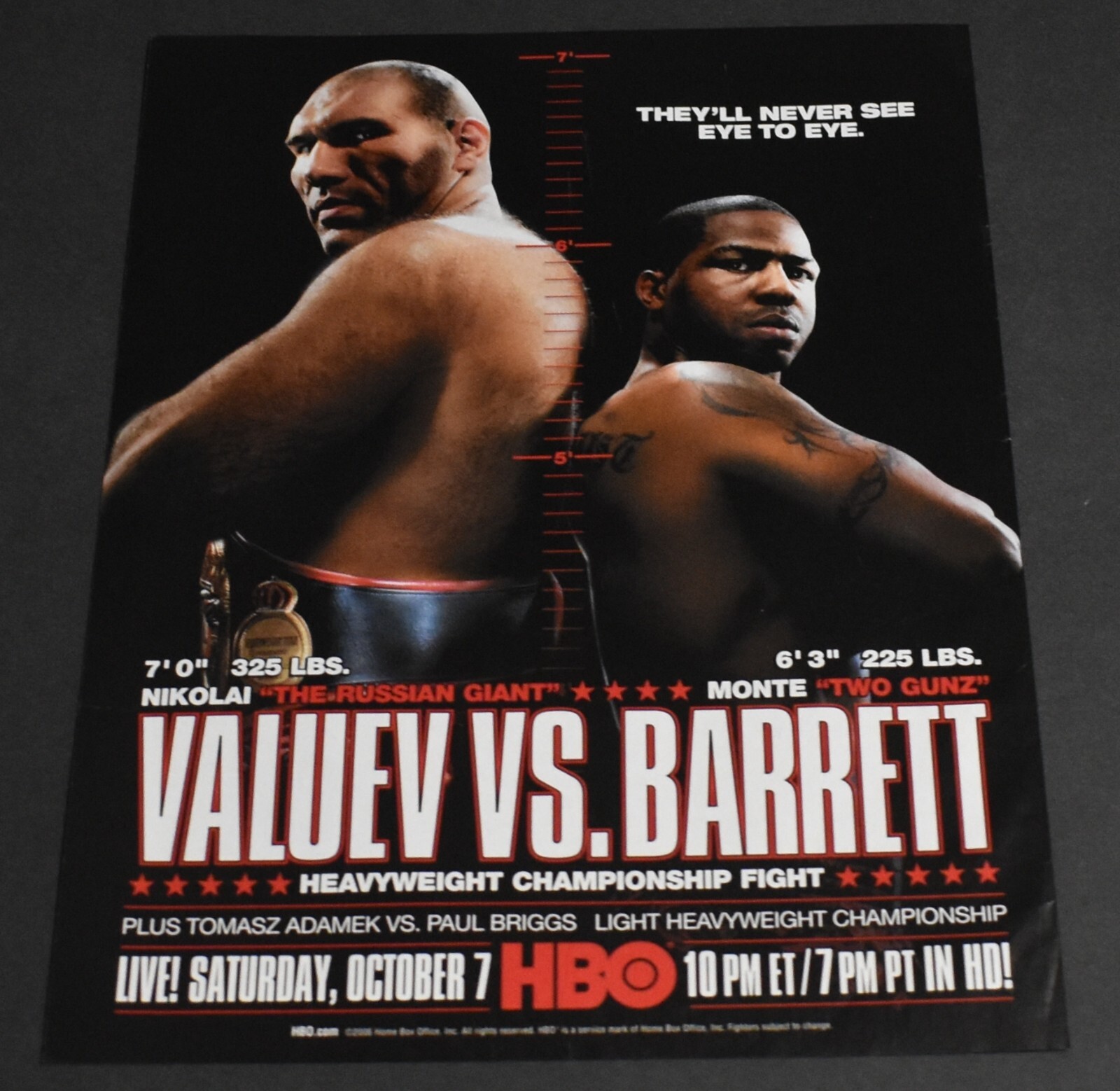 2006 Print Ad Nikolai Valuev Vs Monte Barrett Boxing HBO Heavyweight ...