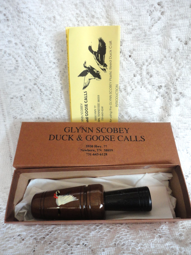 VINTAGE GLYNN SCOBEY MALLARD DUCK/GOOSE CALL #601 IN ORIG. BOX W ...
