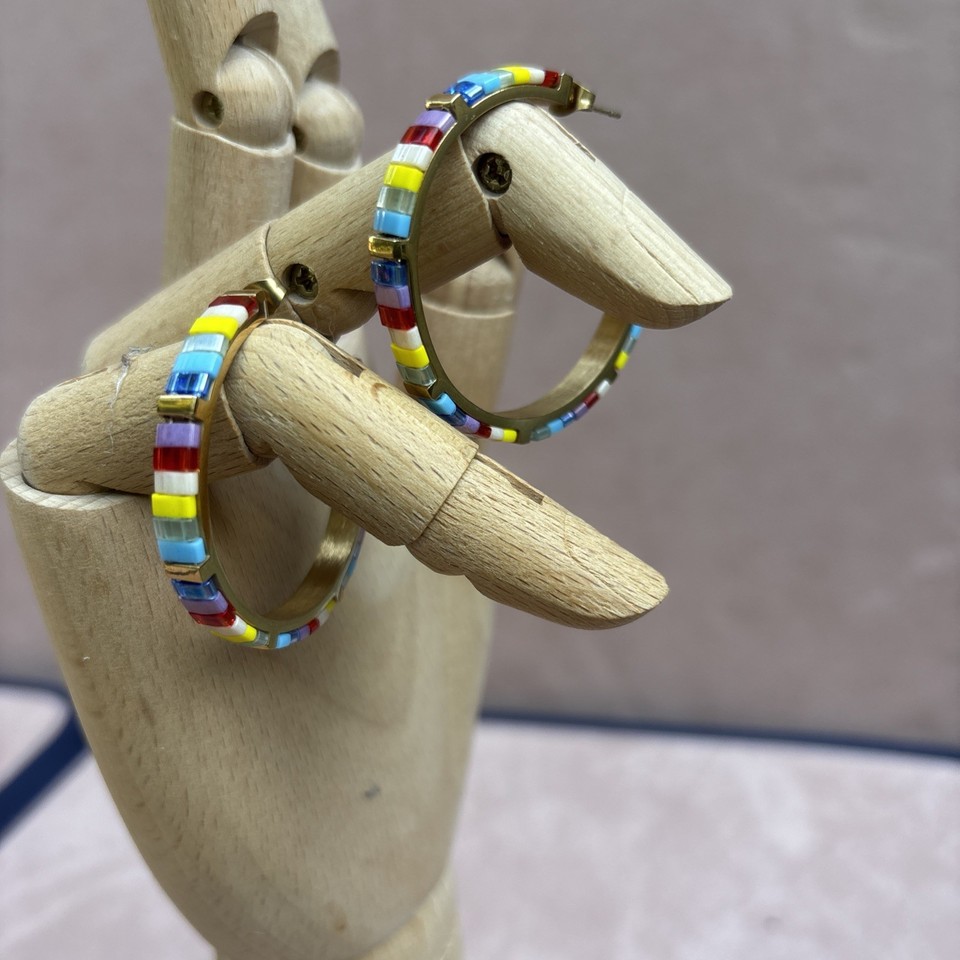 Koss Design Anka Earrings Miyuki Glass Beads From Japan Gold Plated ...