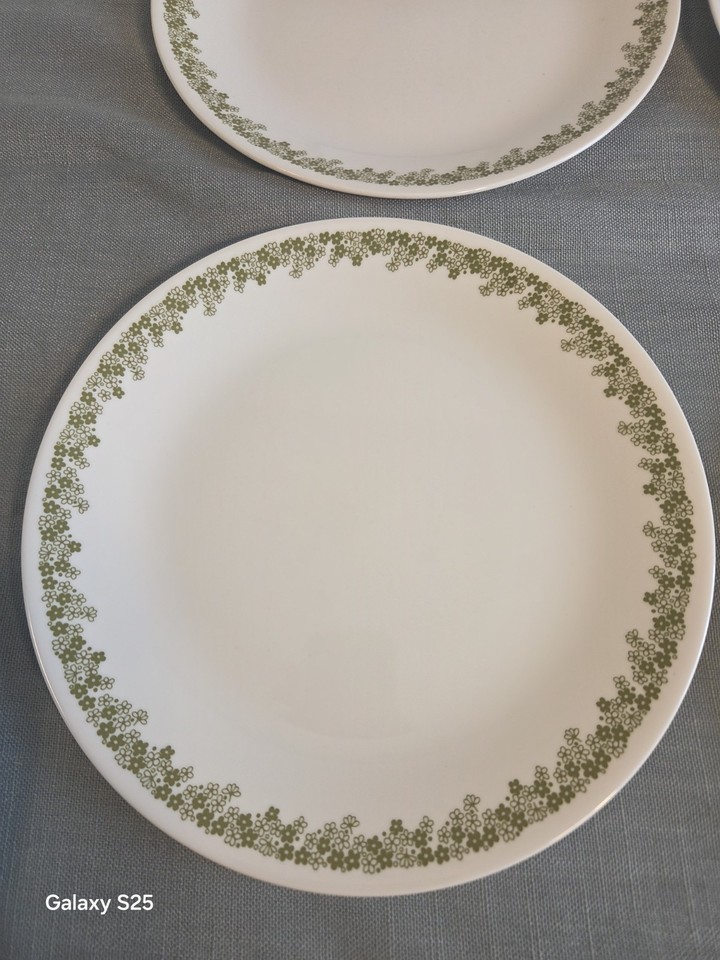 Vintage Corelle "Spring Blossom Green" Dinner Plates - Set of 6 | eBay