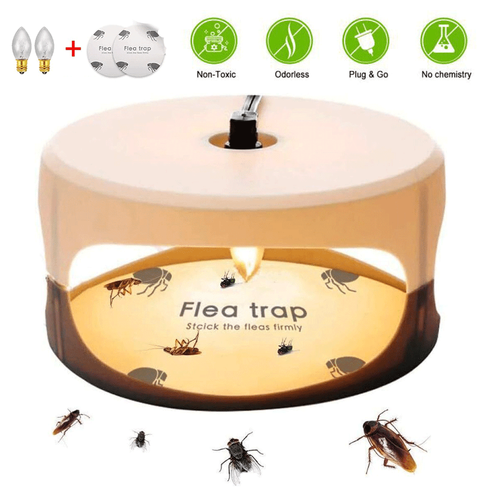 Electric Flea Trap Killer Home Pest Control Sticky Disc Spare Lamp Non ...