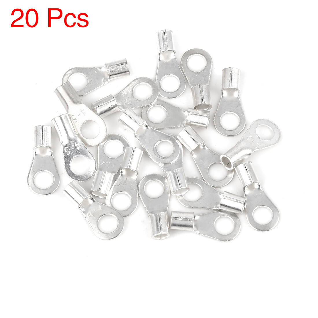 20pcs M5 Silver Plated Copper Ring Wire Crimp Terminal Connector 19.5 x ...